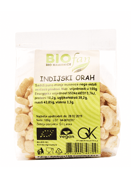Indijski orah 100g | BIOfan Shop - Organska hrana