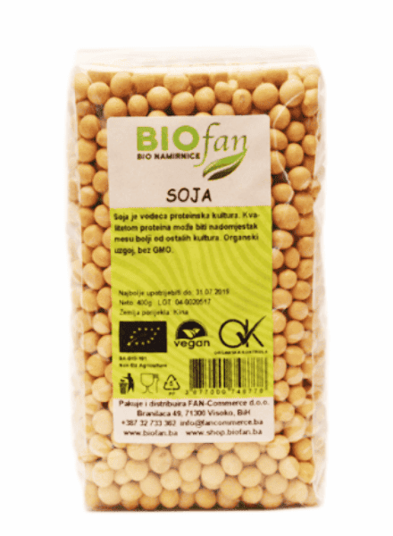 Soja Zrno 400g | BIOfan Shop - Organska hrana
